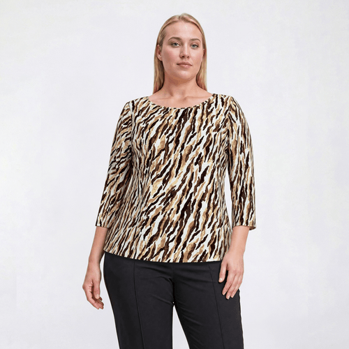 Click here for Plus Size Emily Daniels 3/4 Sleeve Abstract Textur... prices